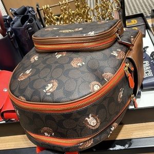 Coach | Bags | Coach Court Backpack In Signature Canvas With Hedgehog ...